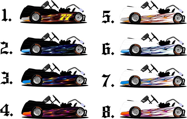 RACING GO KART WRAP #102 WITH FRONT AND REAR NUMBERS, graphics, Wraps ...