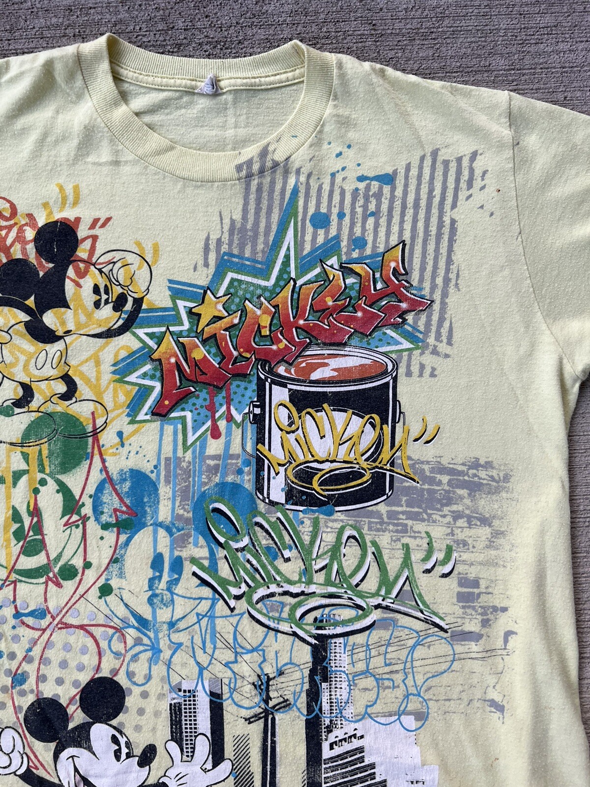 Y2K Disney Mickey Mouse Big Print Mickey AOP T-Shirt … - Gem