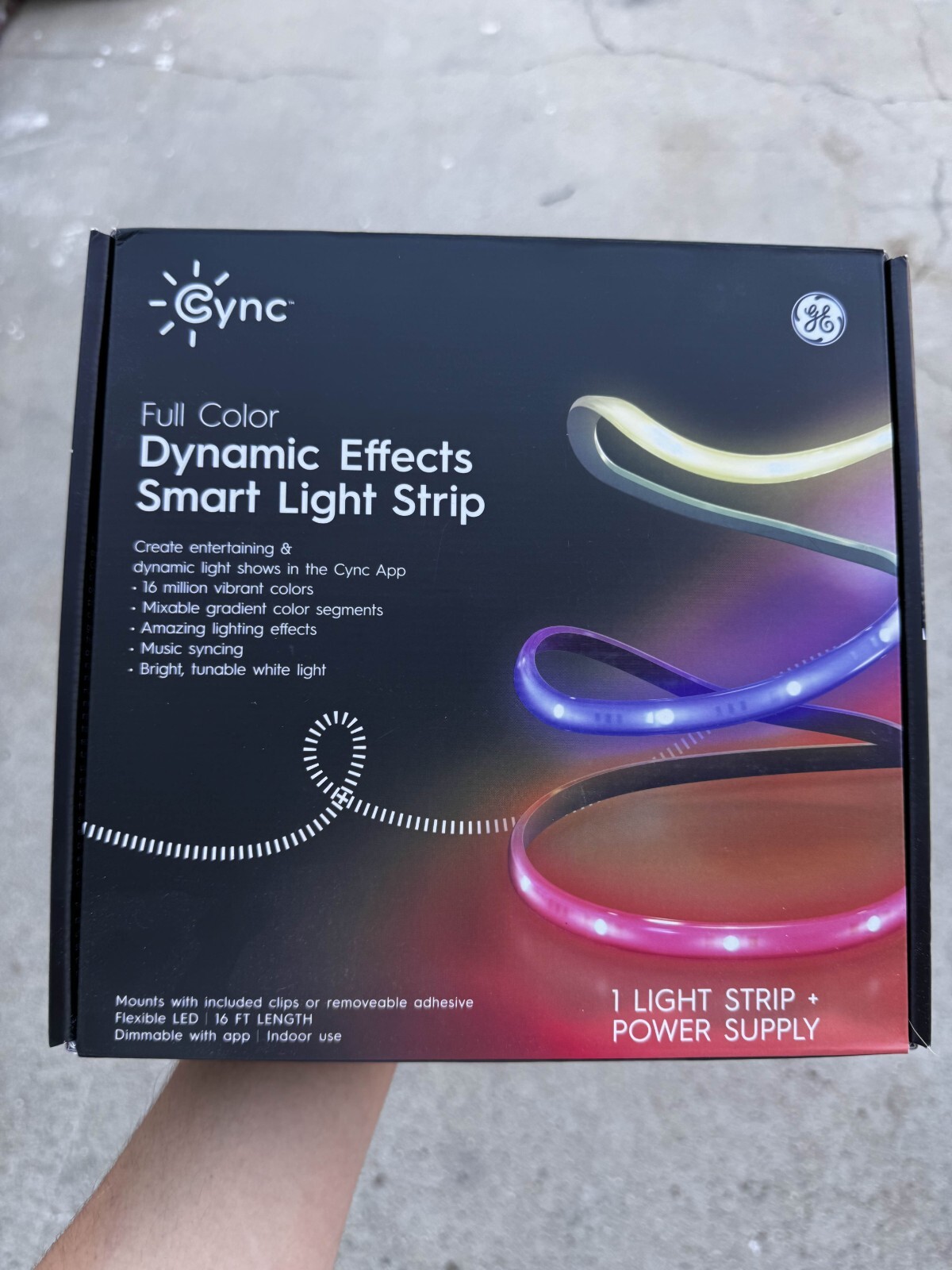 GE CYNC Full Color Dynamic Effects Smart LED Light Strip 2.4GHz Wi-Fi ...