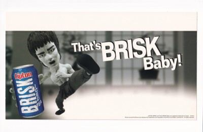 Rare Bruce Lee Lipton Brisk Iced Tea Ads Promo Display Card 90's Unused ...