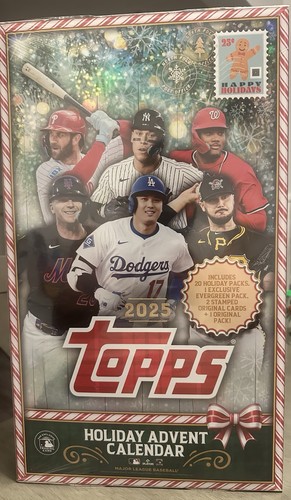 🎄 2025 Topps Baseball MLB Holiday Advent Calendar Box Sealed IN HAND🎄 ...