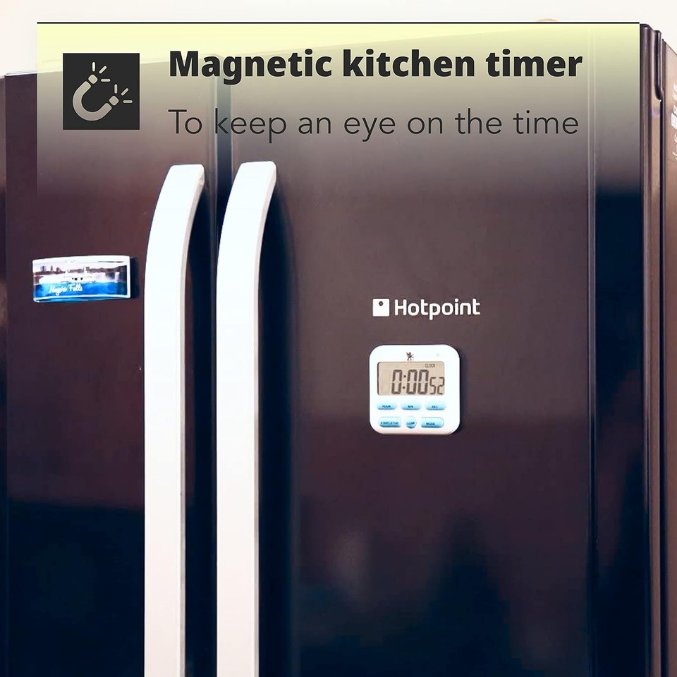 H&S Digital Kitchen Timer for Cooking - Magnetic Countdown Timer with ...