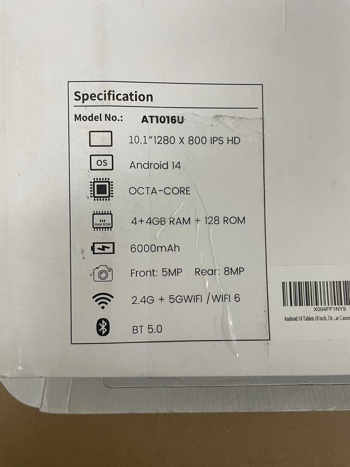 10.1"1280 X 800 IPS HD Android 14 OCTA-CORE Tablet-Battery Needs ...