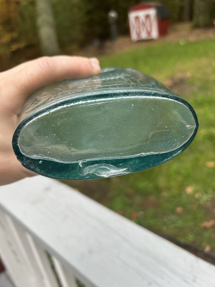 Scarce GII-142 Historical Flask Quart Indian shooting bow No Pontil ...