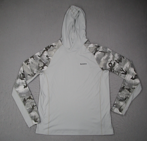 Simms Hoodie Men Medium Gray Performance Pullover Solarflex UPF Scouts ...