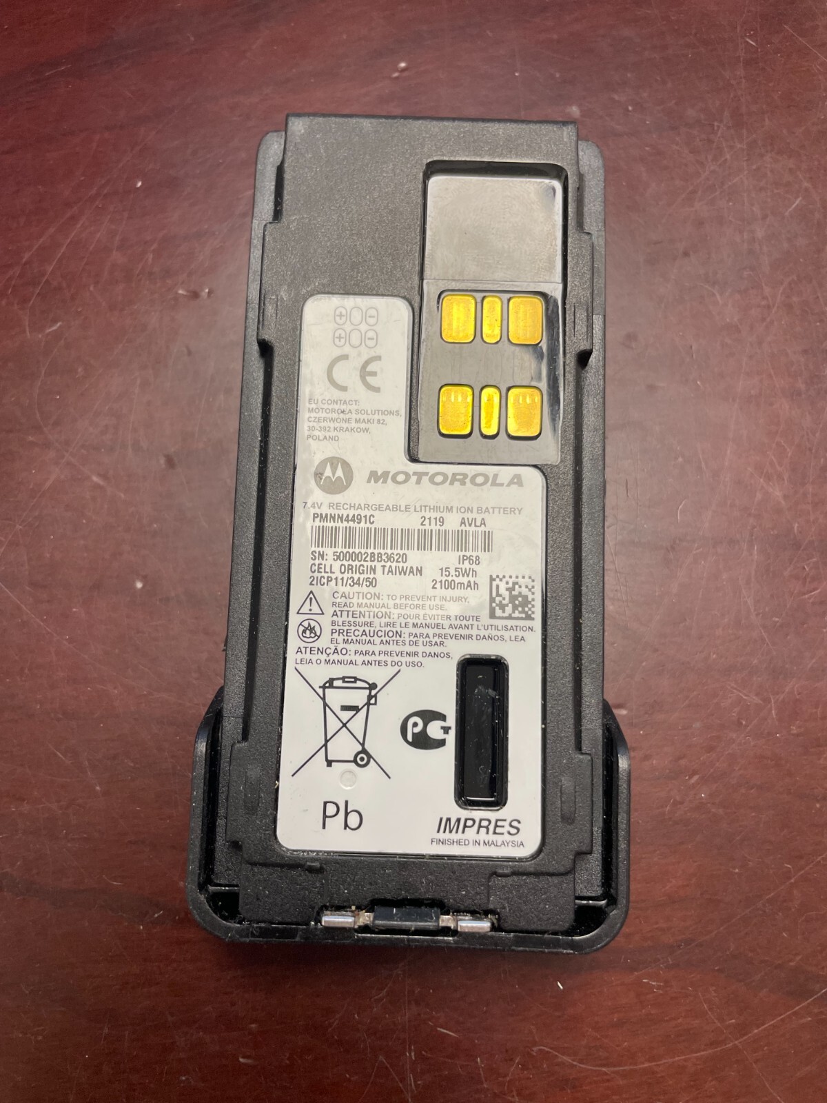 🔥🔥Motorola Battery, Model Number; PMNN4491C IMPRES Li-ion 2100 mAh ...