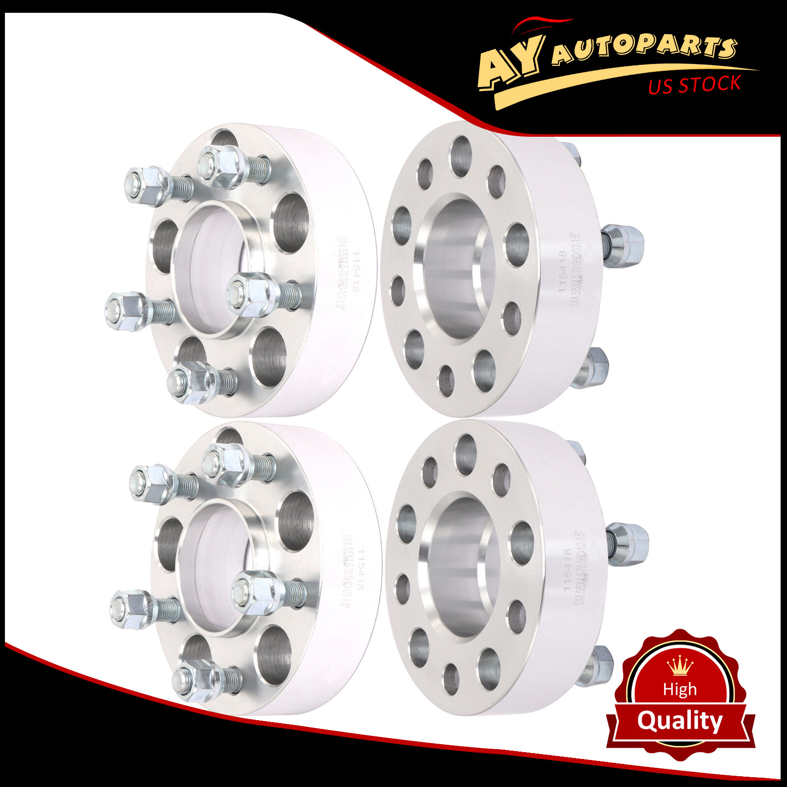 4X 1.5" 5x4.5 5x114.3 Wheel Spacers For Ford Mustang Explorer Ranger ...