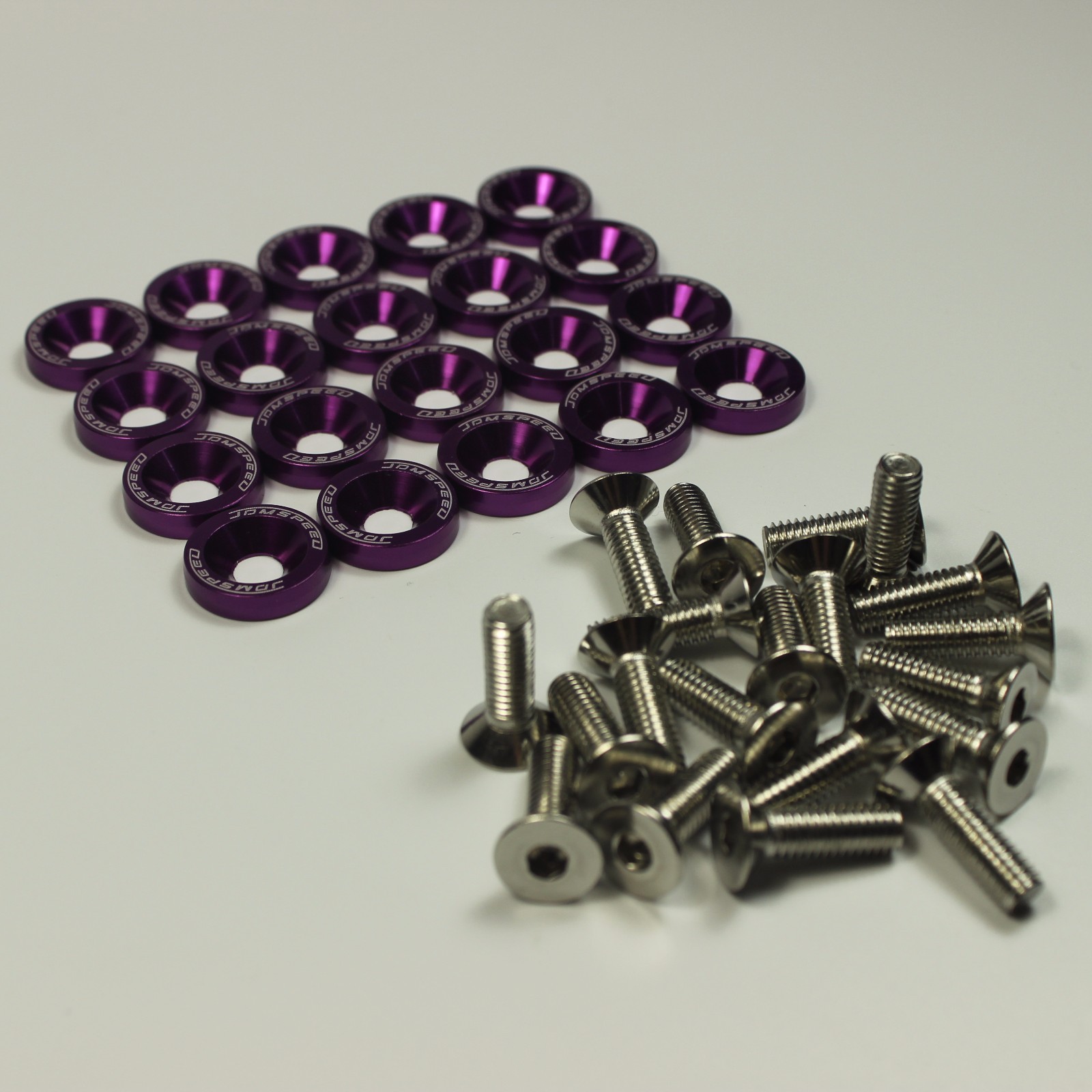 20PCS Purple Billet Aluminum Fender Bumper Washer Bolts Engine Bay ...
