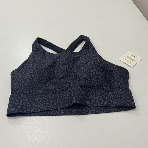 Fabletics No-Bounce High Impact Sports Bra Spotted Black Animal Print ...