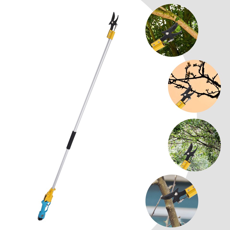 Electric Pruner Cordless Pruning Shears Extension Pole +2 Lithium ...