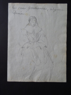 FRENCH NEOCLASSICAL SCHOOL CA. 1810 - PORTRAIT OF A SISTER - CHARCOAL ...