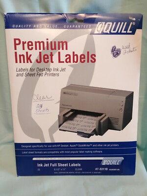 Inkjet Labels - Full Sheet Clear Labels