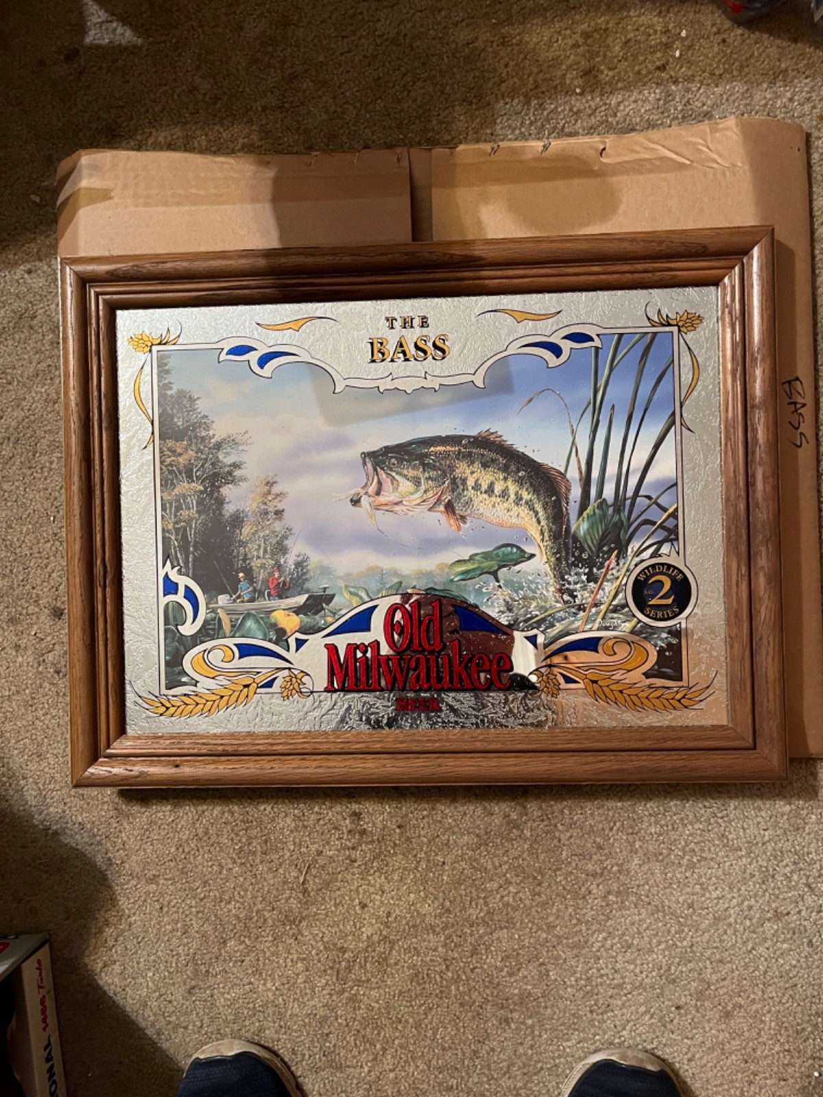 old milwaukee beer mirror bass nib | eBay