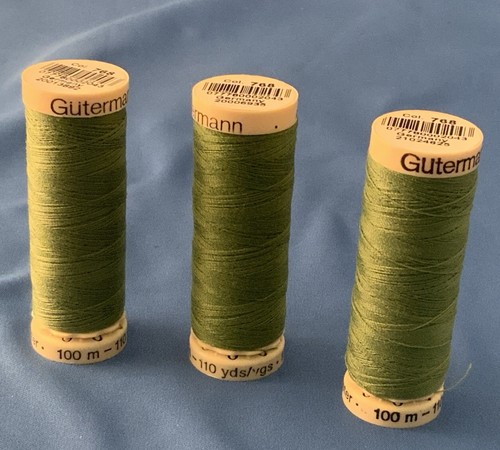 NEW Gutermann 100% Polyester Thread GREEN #768 Lot Of 3 Spools 100m/110 ...
