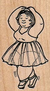 Chunky Ballerina 1 3/4 x 3" Rubber Stamp, Dancer Stamp, Dancing | eBay