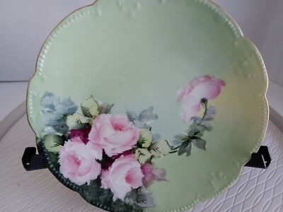 Vintage Hand Painted Beautiful Floral Plate Signed A K France | eBay