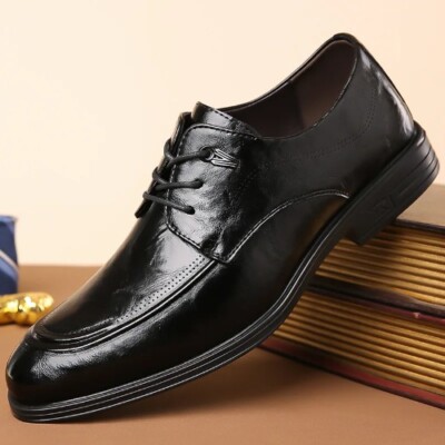 Men PU Leather Shoes Business Formal Work Shoes Men British Suit ...