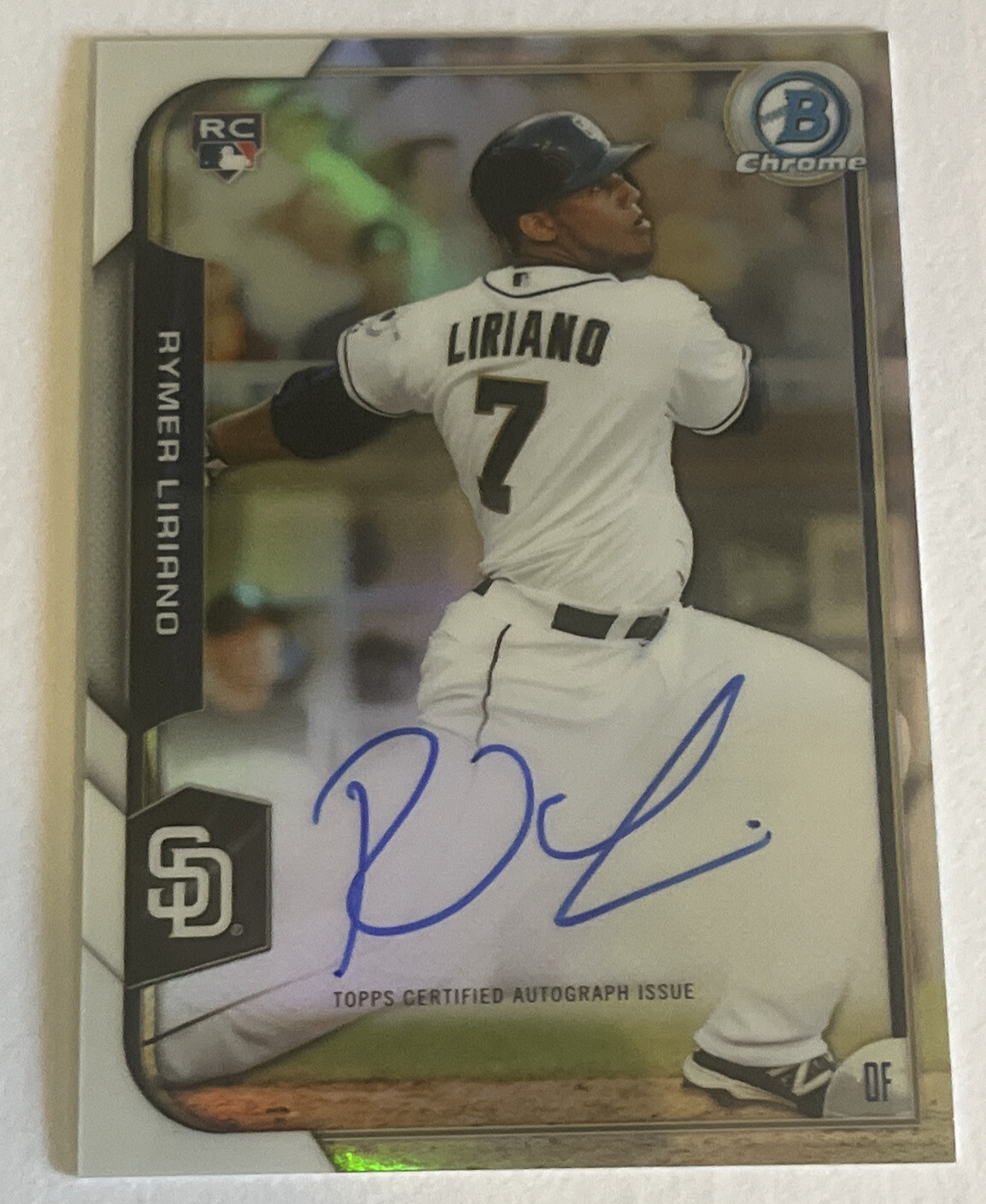 2015 Bowman Chrome Rymer Liriano auto rookie BCAR-RL autograph Padres ...