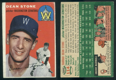 (51850) 1954 Topps 114 Dean Stone Senators-EX | eBay
