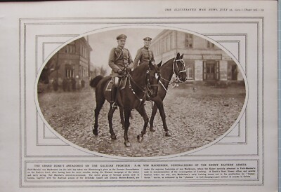 1915 WWI WW1 PRINT GRAND DUKE'S ANTAGONIST GALICIAN FRONTIER VON ...