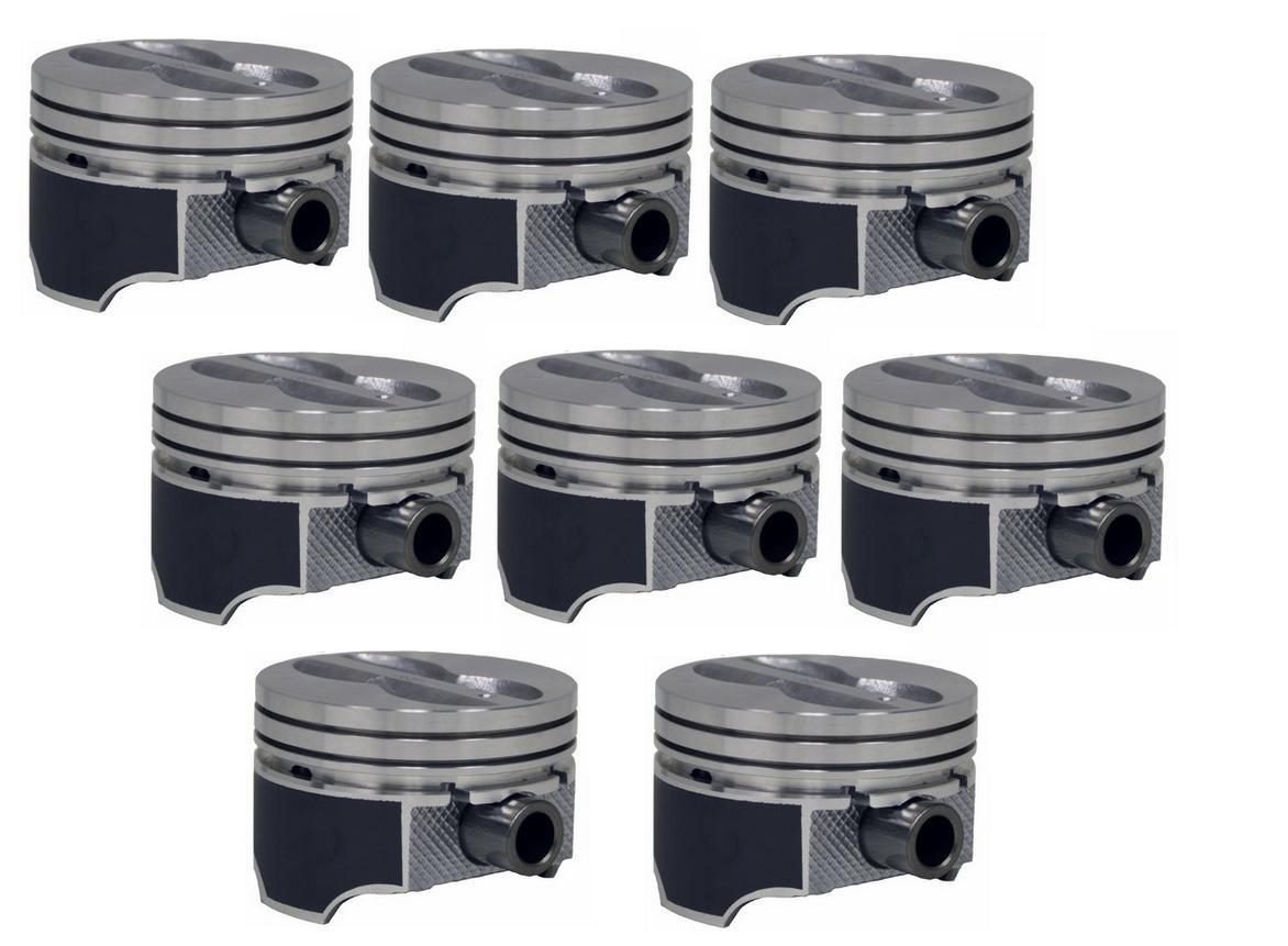 Flat Top Pistons Set w/ Pins for Chevrolet SBC 350 5.7L STD 020 030 040 ...