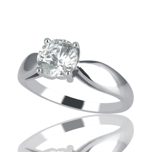 5 2/3 CT Lab Created Diamond Engagement Ring Round Cut F/VS2 18K White ...