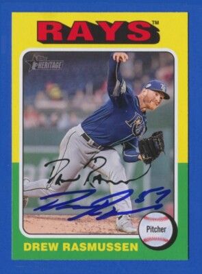 DREW RASMUSSEN Signed/Autographed 2024 Topps Heritage Card #340 w/COA c ...