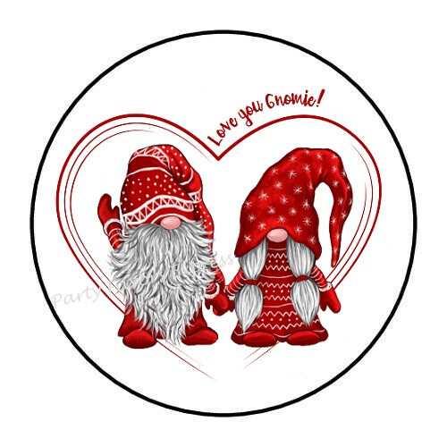 LOVE YOU GNOMIE GNOME VALENTINES DAY ENVELOPE SEALS LABELS STICKERS ...
