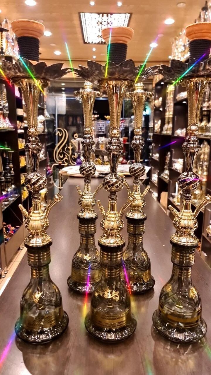 Wholesale shisha khalil mamoon handmade copper steel hookah crystal ...