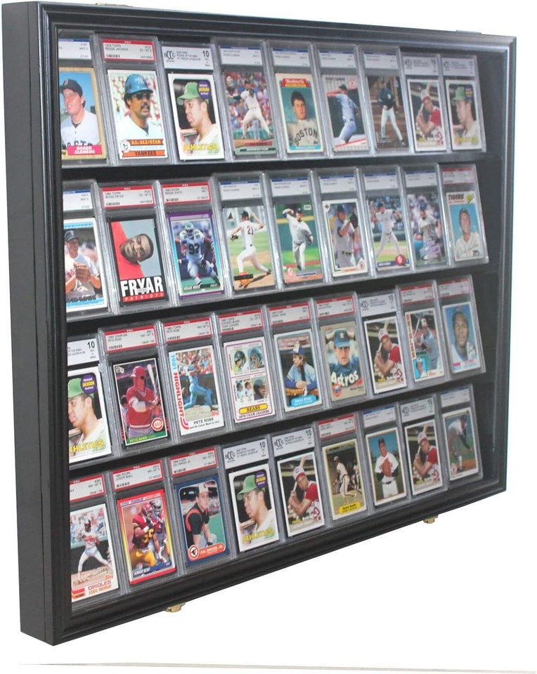Graded Trading Card Display Case 36 Sport Baseball Football PSA Slabs ...