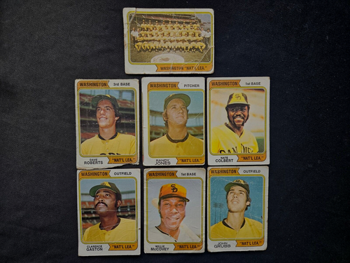 1974 Topps Washington Padres "NAT'L LEA." Baseball Lot 7 McCovey ...