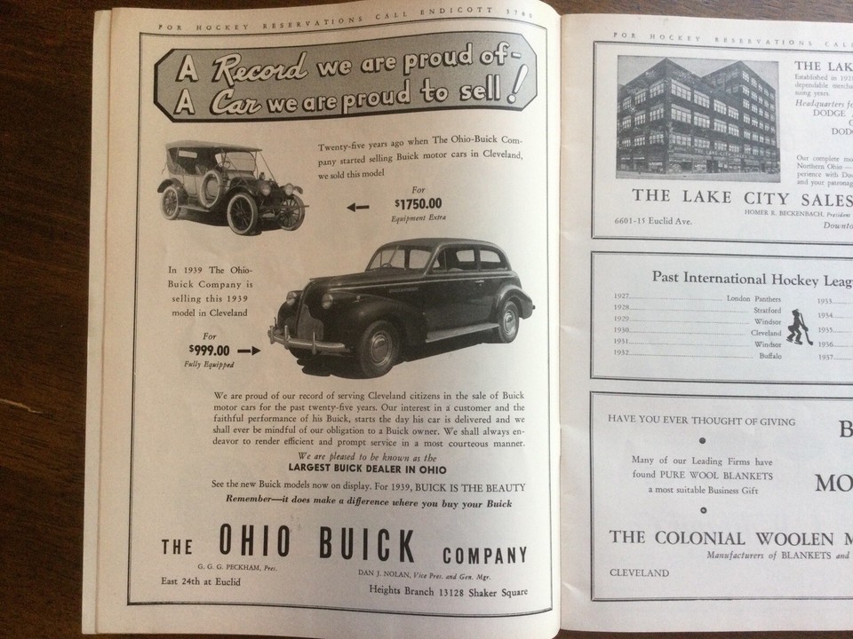 Rare! Season 1938-39 Cleveland Barons - Hockey At The Arena - Team ...