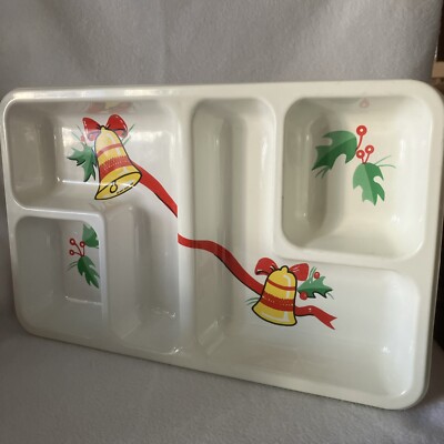 VTG 16" Art Form Rigid Plastic Divided Christmas Bells Chip Dip ...