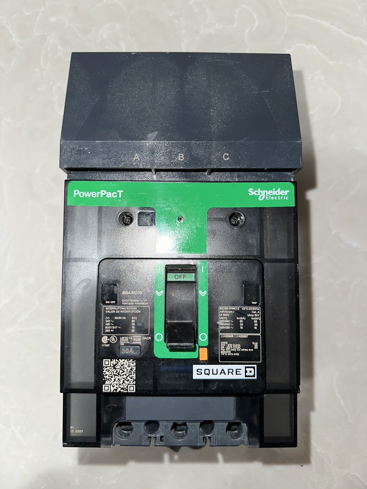 BGA36030 SQUARE D 3 POLE 600V 30 AMP 35KA POWERPACT CIRCUIT BREAKER | eBay