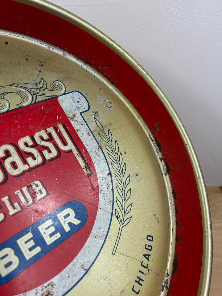 Embassy Club Beer Chicago Vintage Metal Beer Tray 13" Diameter | eBay