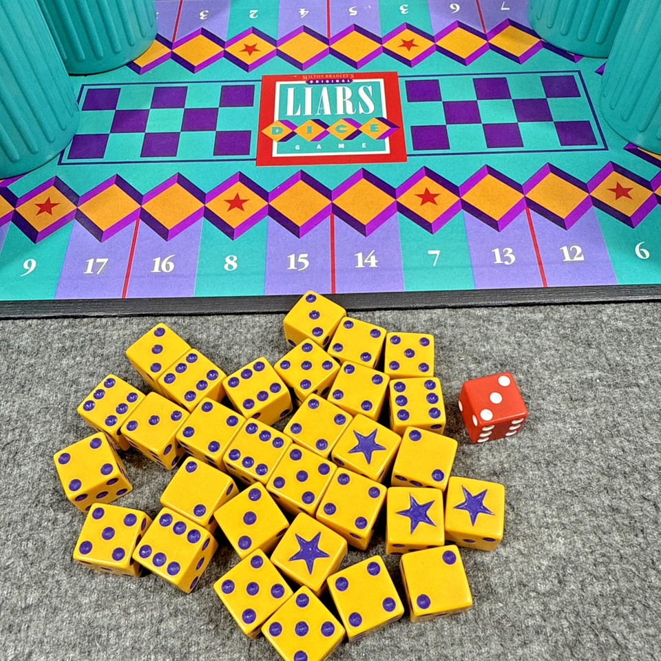 Vintage 1987 Liar’s Dice Board Game Milton Bradley Missing Instructions ...