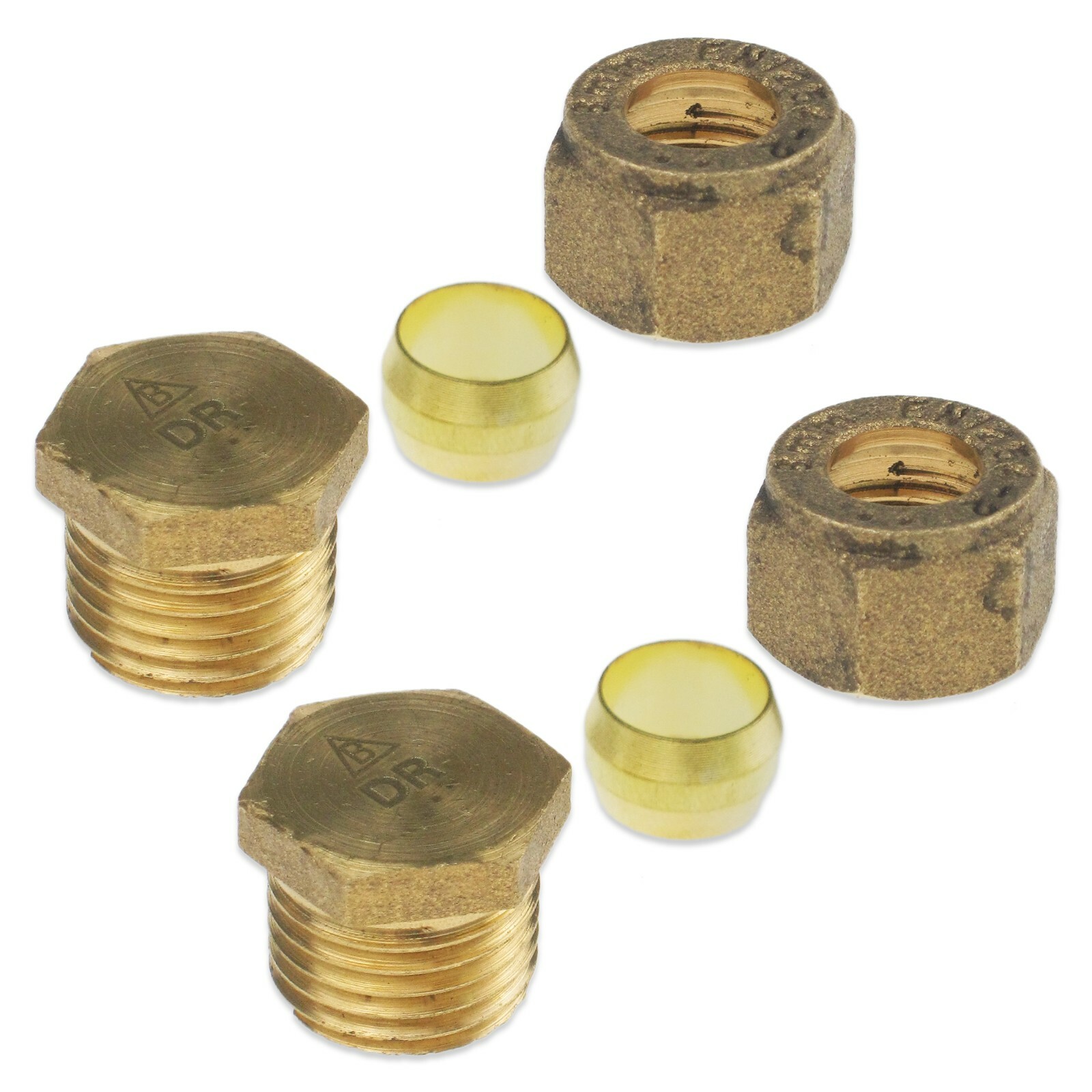 8mm COMPRESSION STOP ENDS 2 x BLANK OFFS BLANKING CAPS COPPER GAS PIPE ...