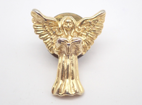 Guardian Angel Reading Bible Gold Tone Vintage Lapel Pin | eBay