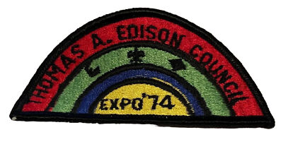 Thomas A Edison Expo 74 Boy Scout Embroidery Half Moon Patch BSA | eBay