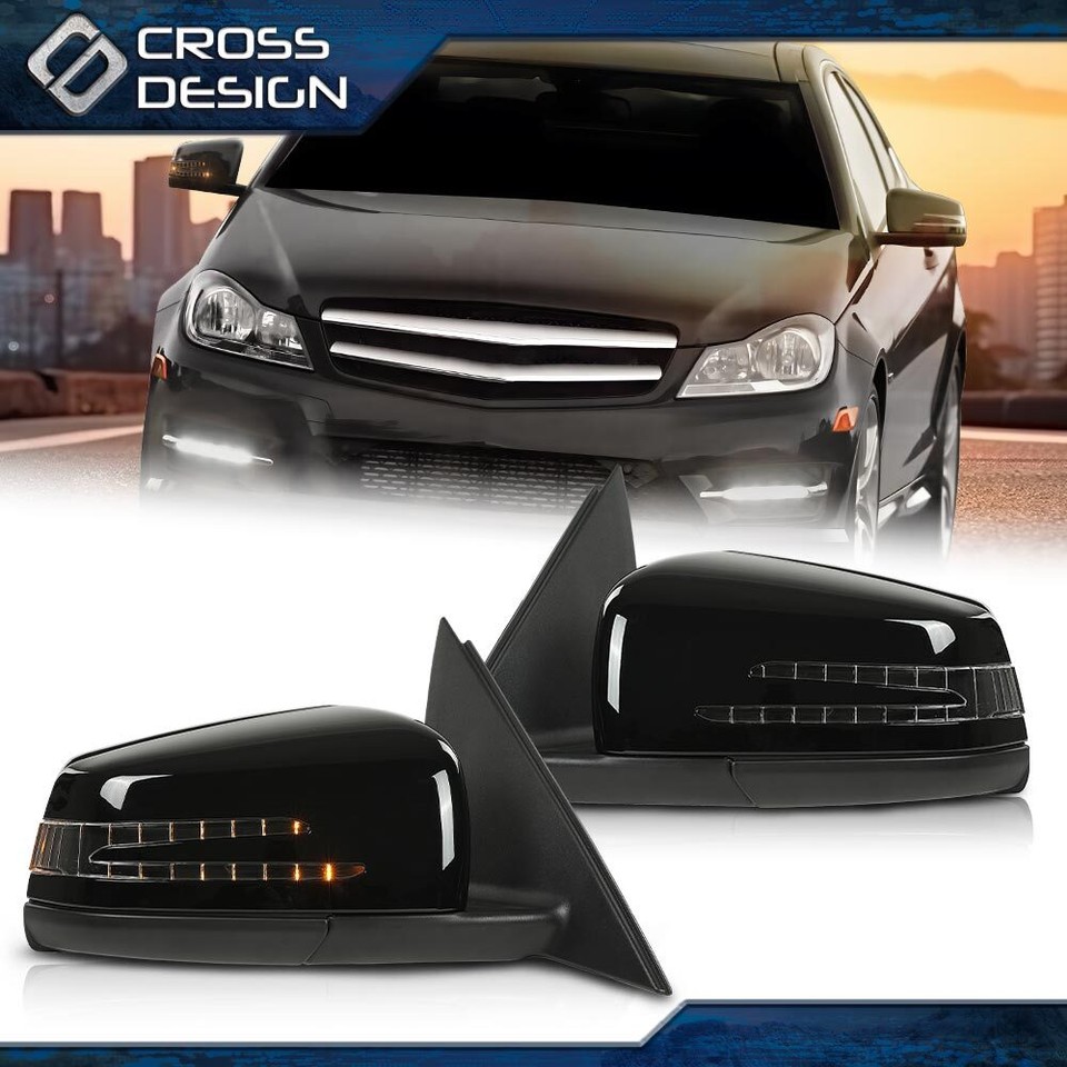 Pair Rear View Mirror Side Fit For Mercedes C300 Benz C-Class W204 C200 ...