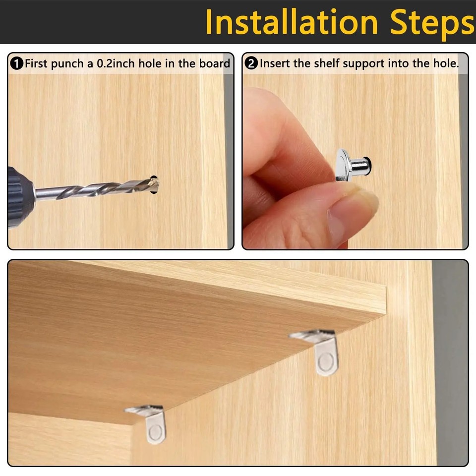 20x Shelf Support Pins 5mm Stainless Steel for Cabinet Shelf Bracket | eBay