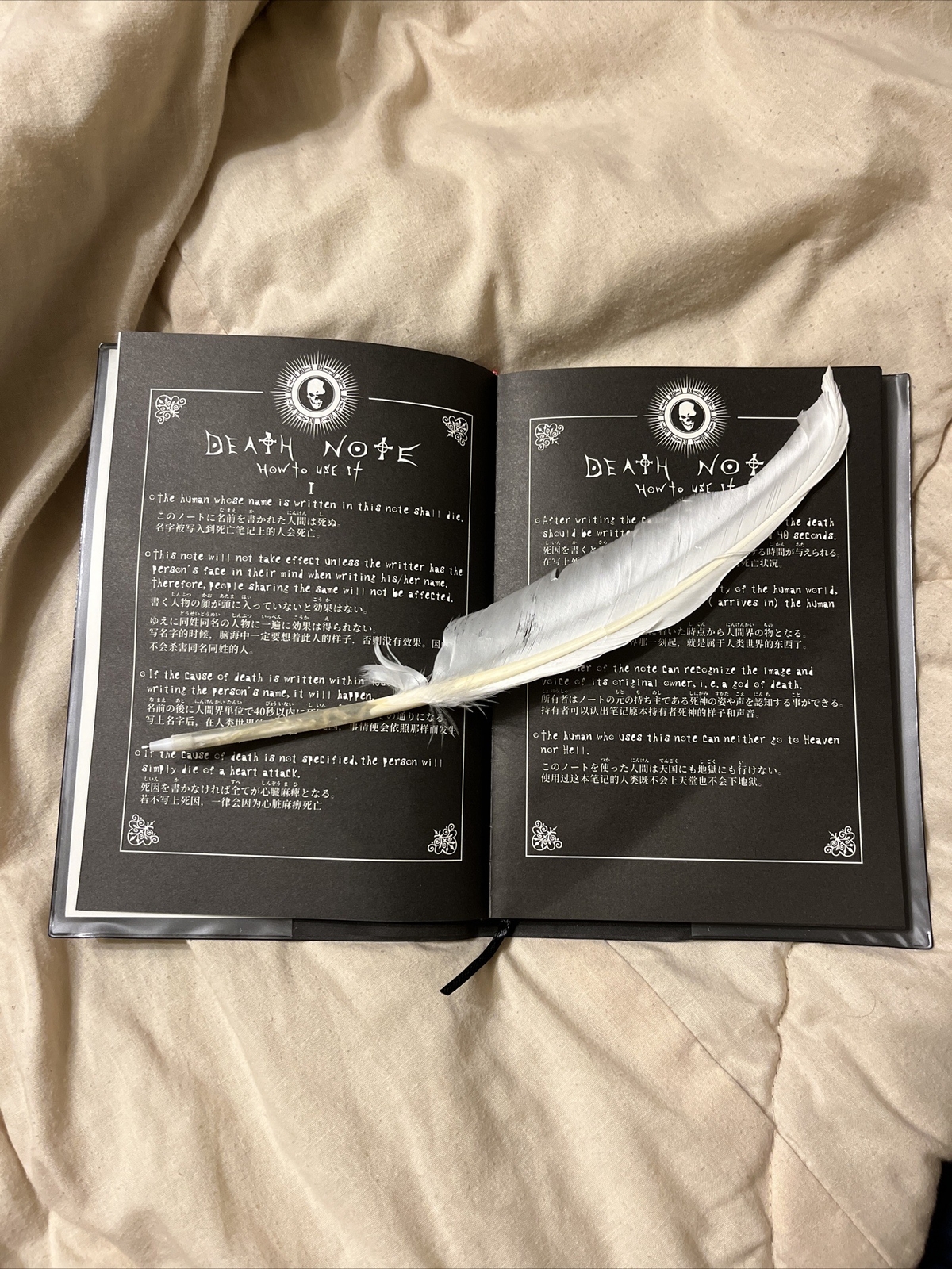Death Note Cosplay Notebook W/ Feather Pen Book Anime Theme Writing ...