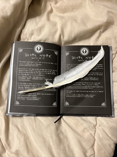 Death Note Cosplay Notebook W/ Feather Pen Book Anime Theme Writing ...
