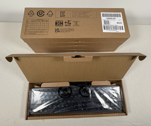 Lot of 5 HP Halley USB Keyboard DIB (US) Wired Slim Black L96909-001#4 ...