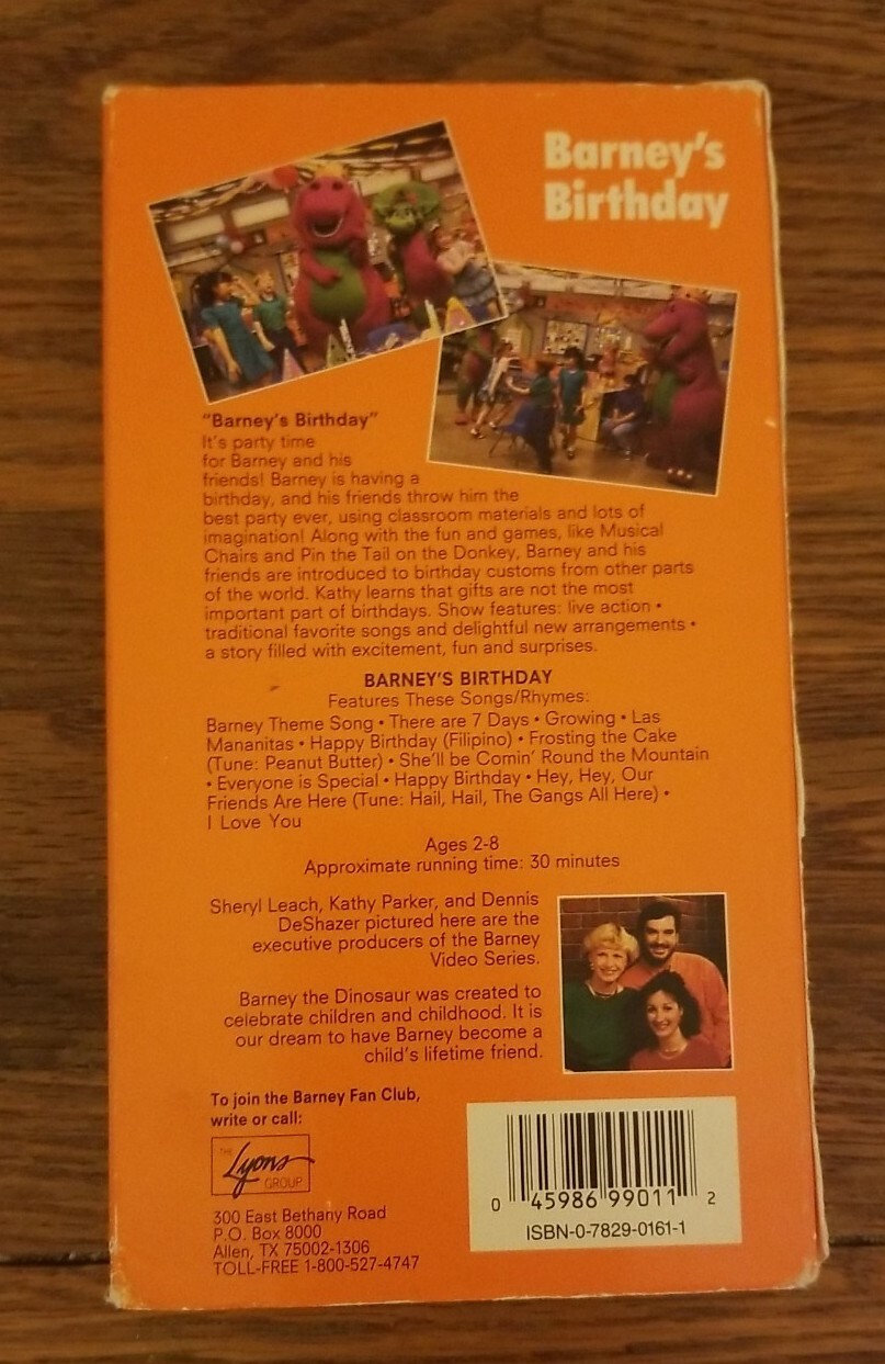 Barney - Barneys Birthday 1992 VHS Tape OOP | Grelly USA