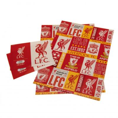 Liverpool FC 2 Sheets Gift Wrap & Tags Vibrant Colourful Official ...