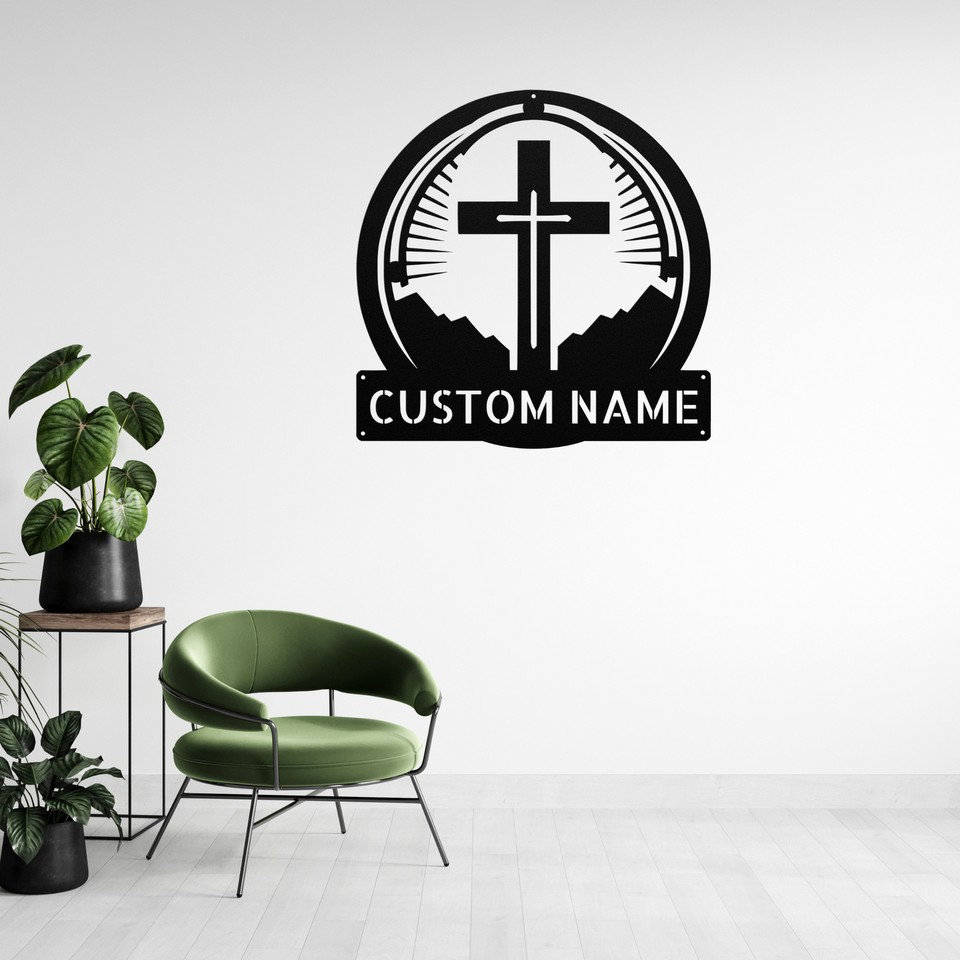 Personalized Catholic Cross Metal Sign Custom Religious Decor Gift for ...