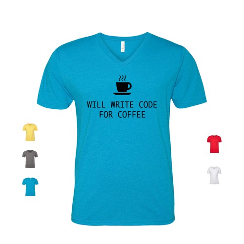 Will Write Code For Coffee lover caffeine programming coder Men's V ...
