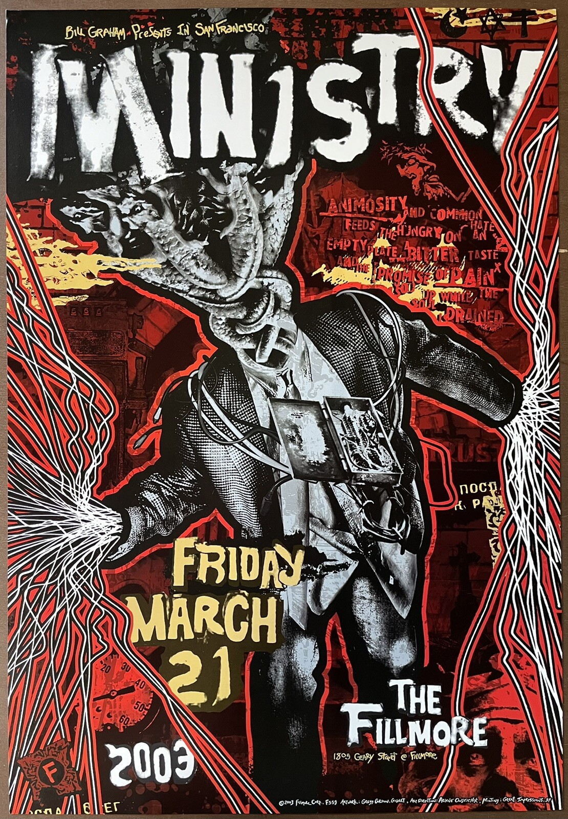 Ministry Concert Poster 2003 F-559 Fillmore | eBay
