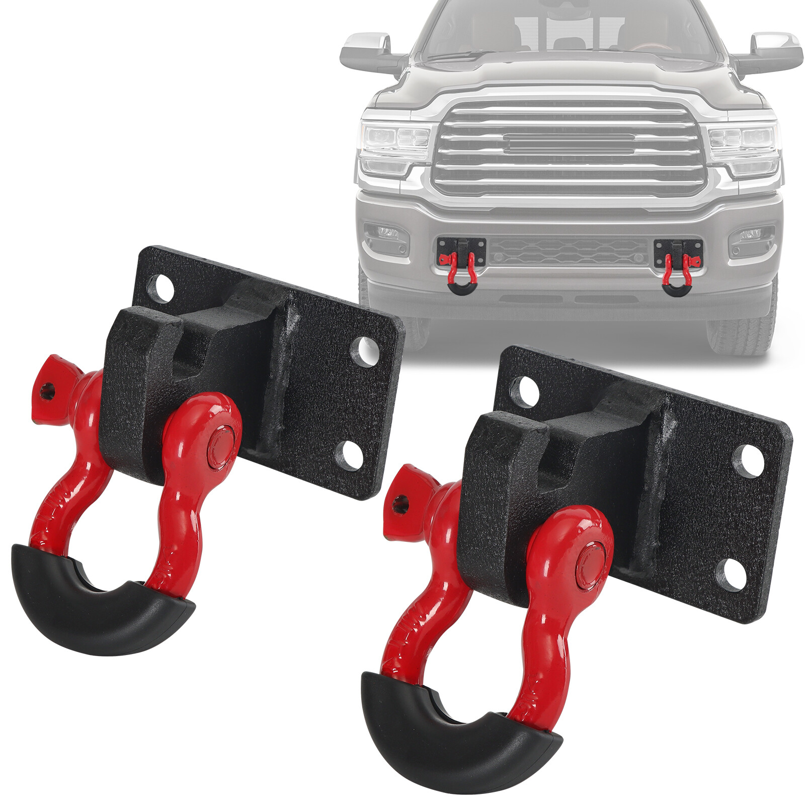 2Pcs Front Tow Hooks Kit Fit For Dodge Ram 2500/3500（2010-2020）Heavy ...